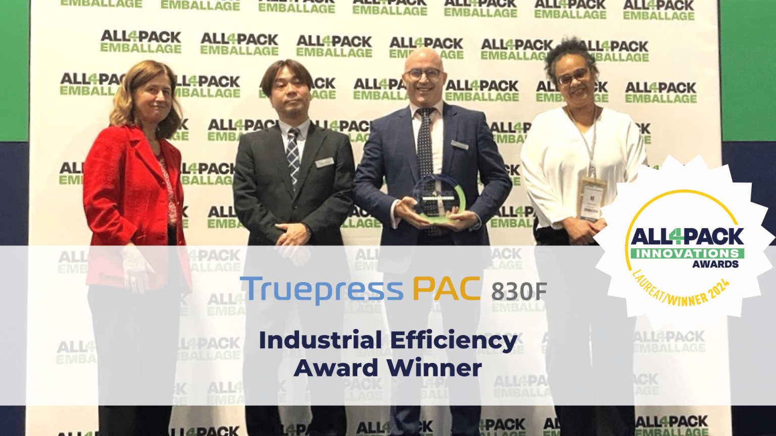 SCREEN Truepress PAC 830F Wins Industrial Efficiency Award