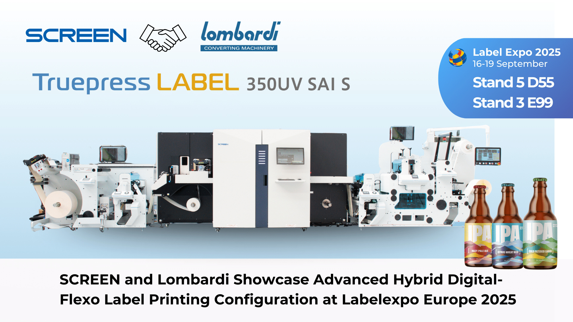 SCREEN & Lombardi hybrid label printing at Labelexpo 2025